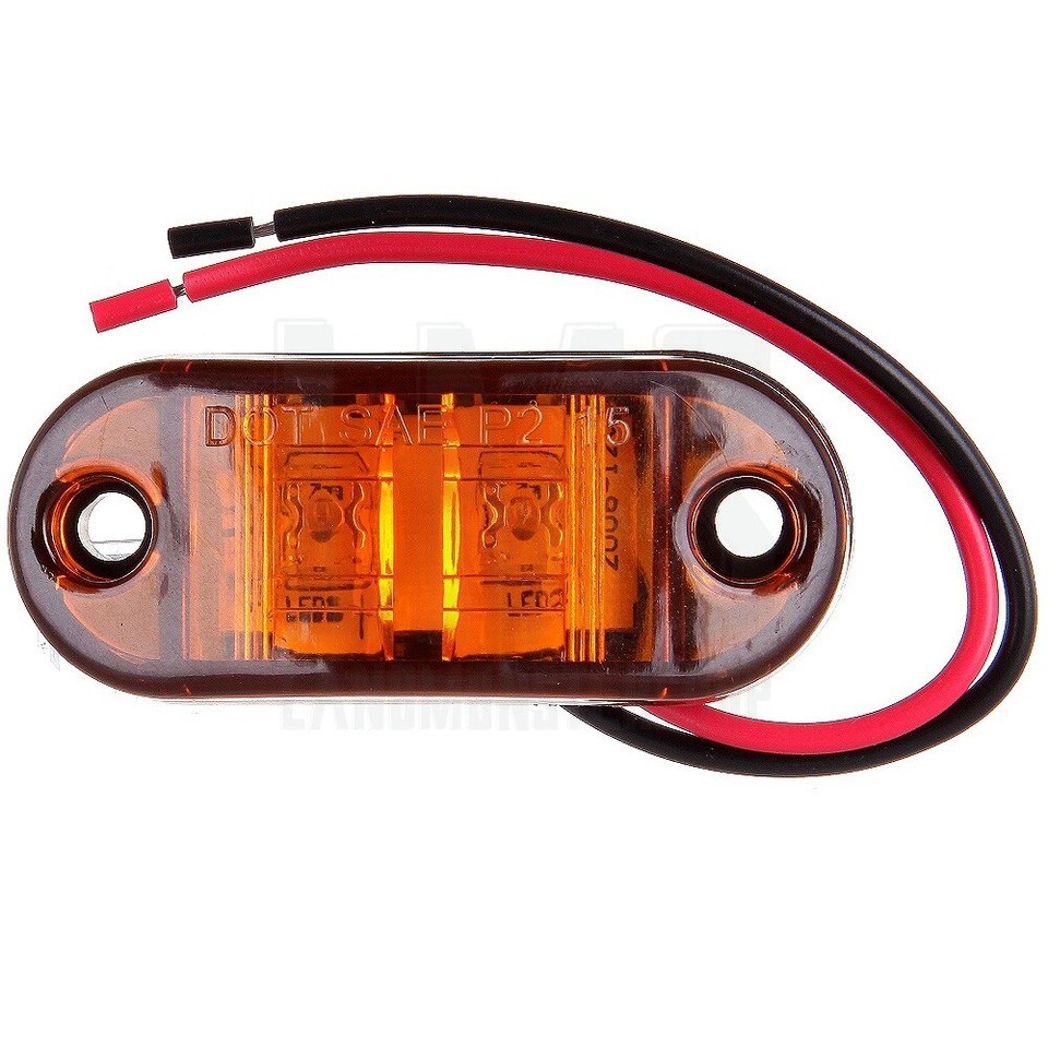 8xUniversal 2 Diode Oval Amber Mount Clearance Side Marker Replacement ...