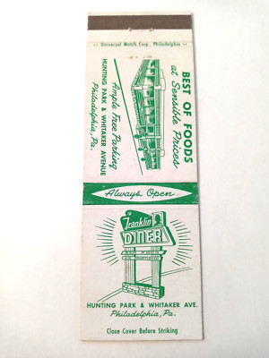 Vintage Matchbook: Franklin Diner, Philadelphia, PA | eBay
