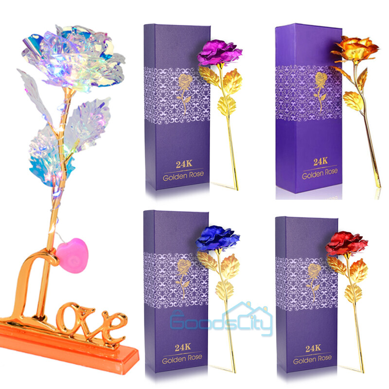 Real Dipped Rose 24K Gold Rose Portable Artificial Rose Flower Home ...