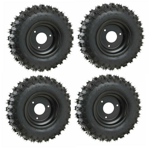4PC Front Rear 4.10-6 Tire Rim 6" Go Kart Wheels Assembly Mower ATV ...