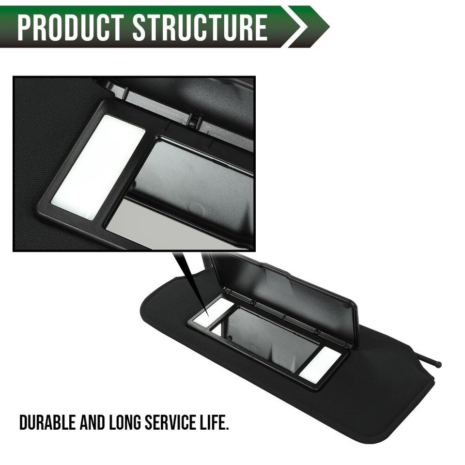 Pair Sun Visors w/ Vanity Mirror & LED Lights Fit For 97-04 Chevy ...