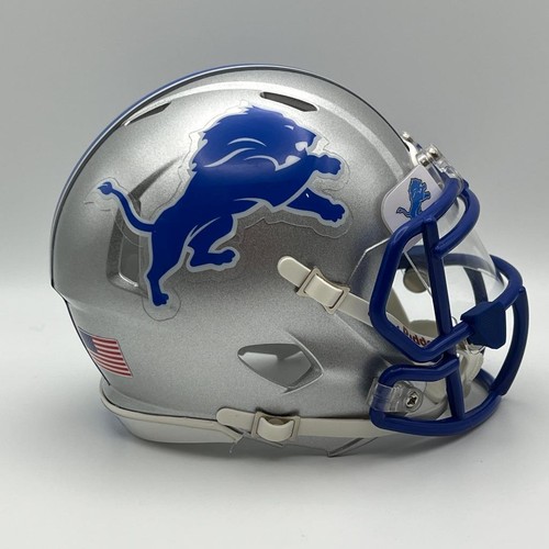 Detroit Lions CUSTOM Metallic Silver Mini Football Helmet W/ Visor | eBay