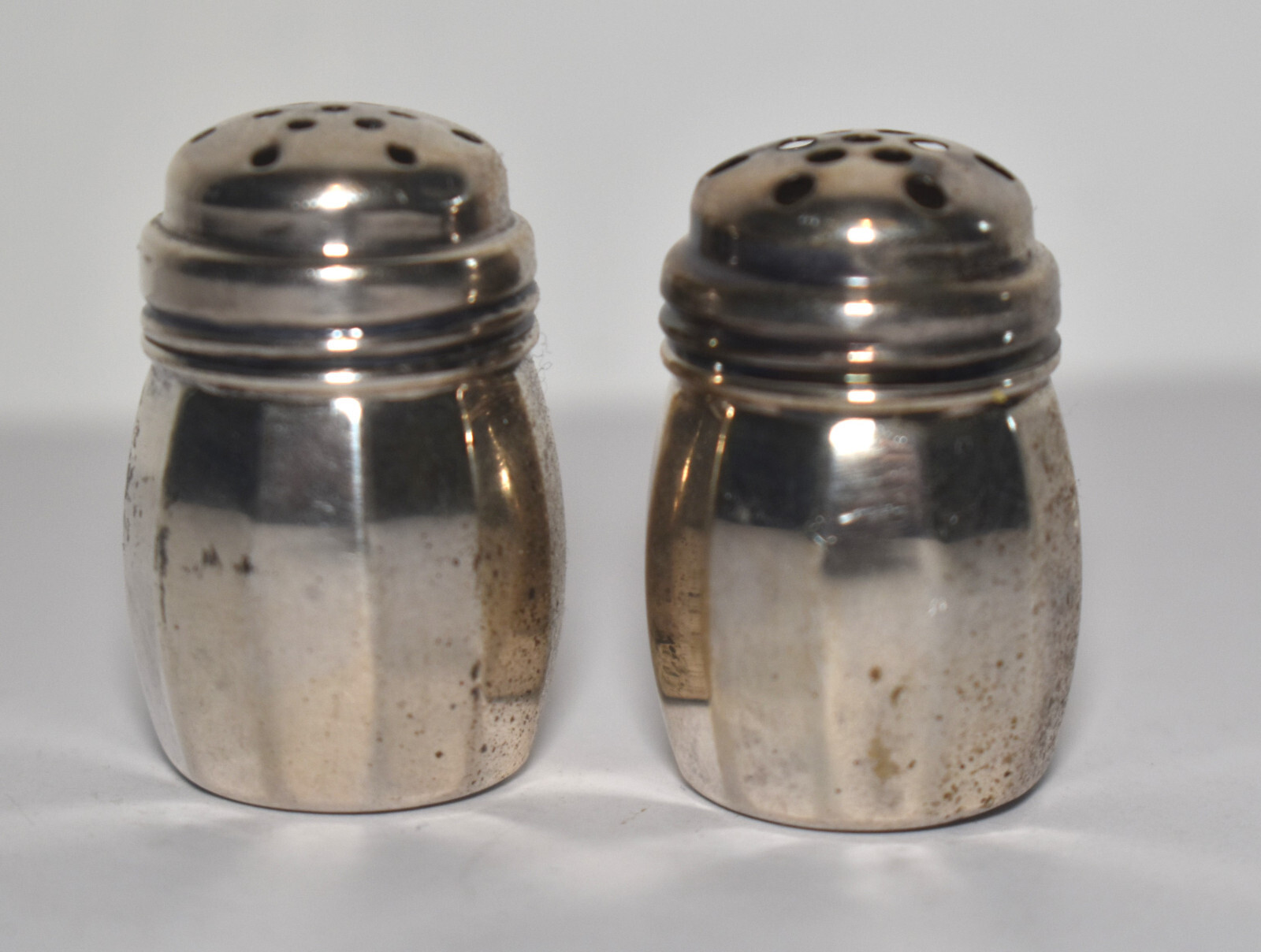 Pair Miniature Sterling Silver 925 Salt & Pepper Shakers GHF | eBay