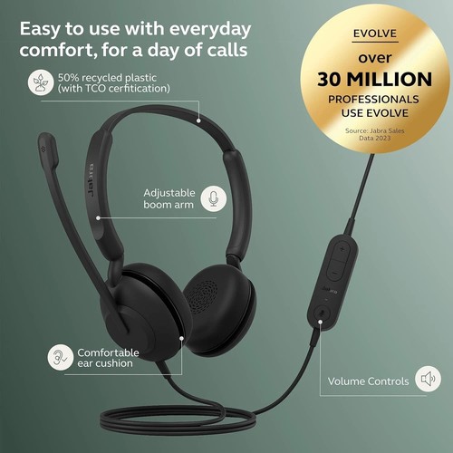 Jabra Evolve 10 Office Headset, Noise Cancelling Microphone, Compact Lightweight | eBay UK