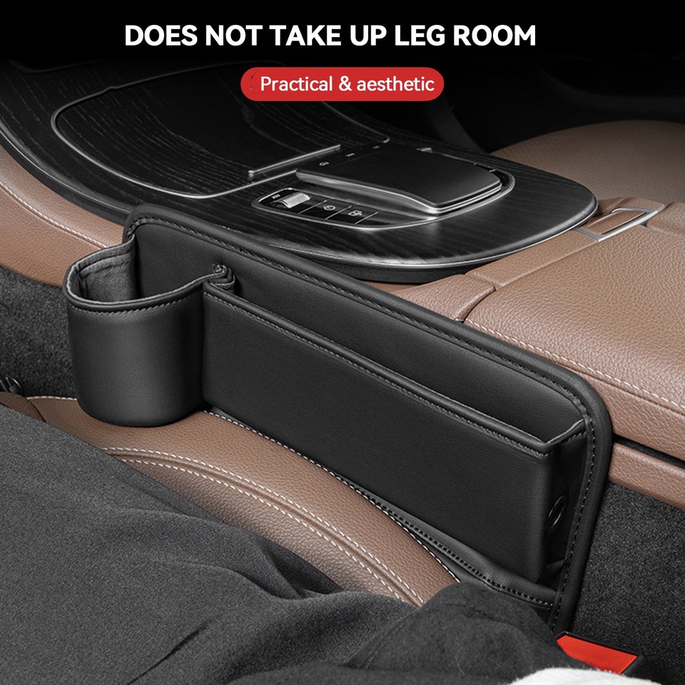 Driver Side Leather Car Seat Organizer Box Gap Storage Pocket Holder ...