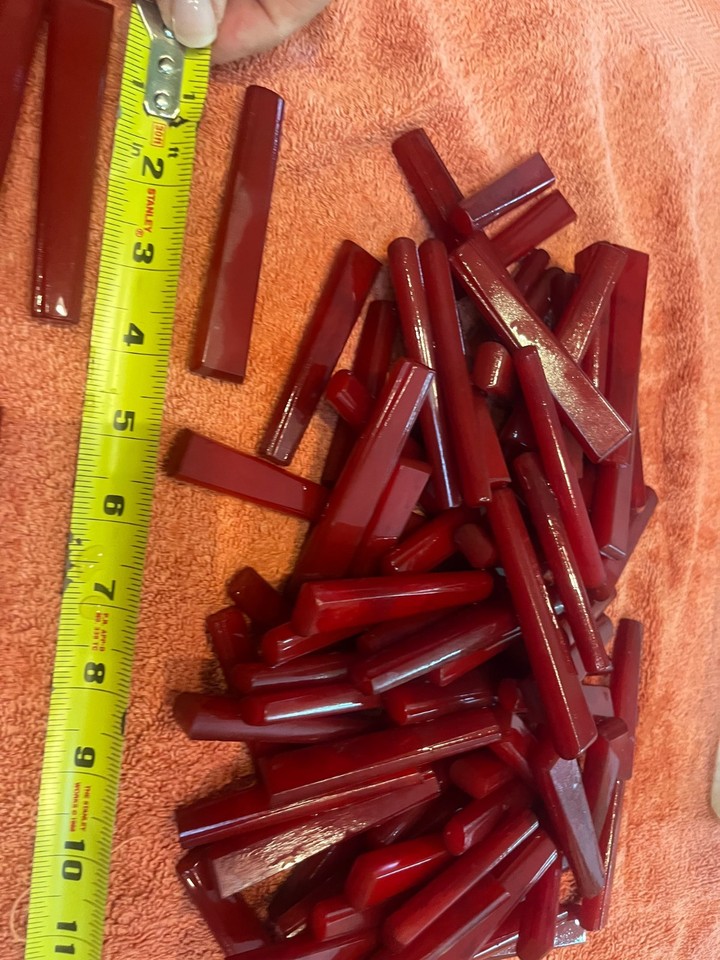vintage bakelite parts handle rods jewelry lot cherry red amber faturan ...