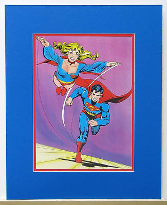 Vintage 1978 SUPERBOY SUPERGIRL Pin up poster DC MATTED | eBay