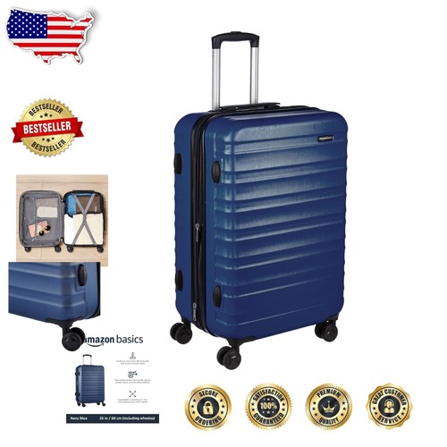 Spacious Navy Blue Hard Shell Suitcase - 26-Inch Expandable Travel ...