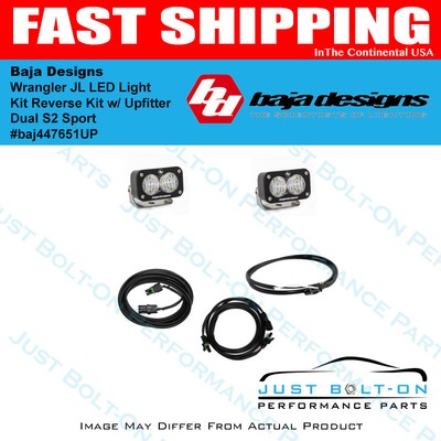 Baja Designs Wrangler JL LED Light Kit Reverse Kit w/ Upfitter Dual S2 ...