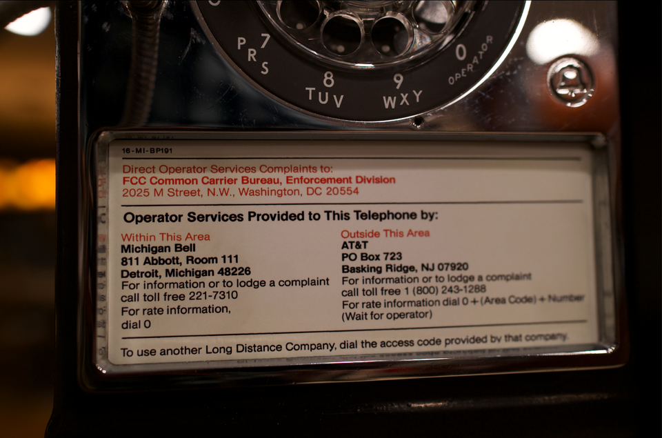 Michigan Bell Payphone Lower Sign Plastic Placard Instructions Card | eBay