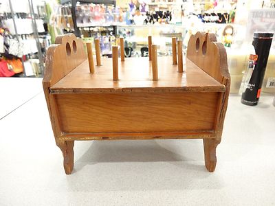 ANTIQUE WOOD THREAD CADDY SLIDING LID WITH INSIDE STORAGE | eBay