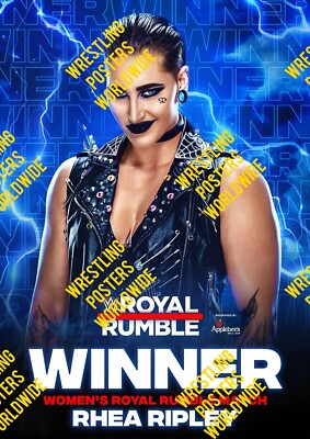 #202 WWE ROYAL RUMBLE 2023 WINNER RHEA RIPLEY A4 A3 POSTER | eBay UK