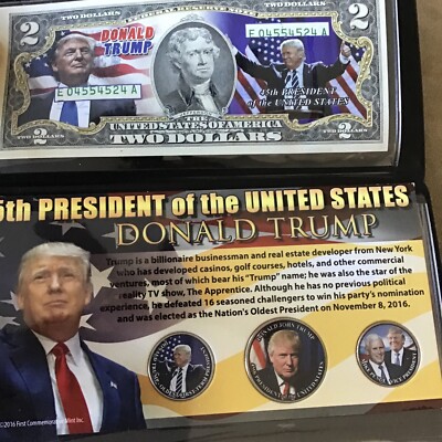 Donald Trump POTUS 45 colorized coin and currency set | eBay