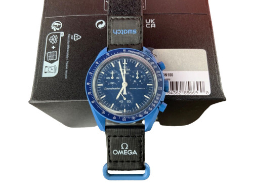 Omega x Swtach MoonSwatch Mission to Neptun Men's Ceramic Watch - Blue ...