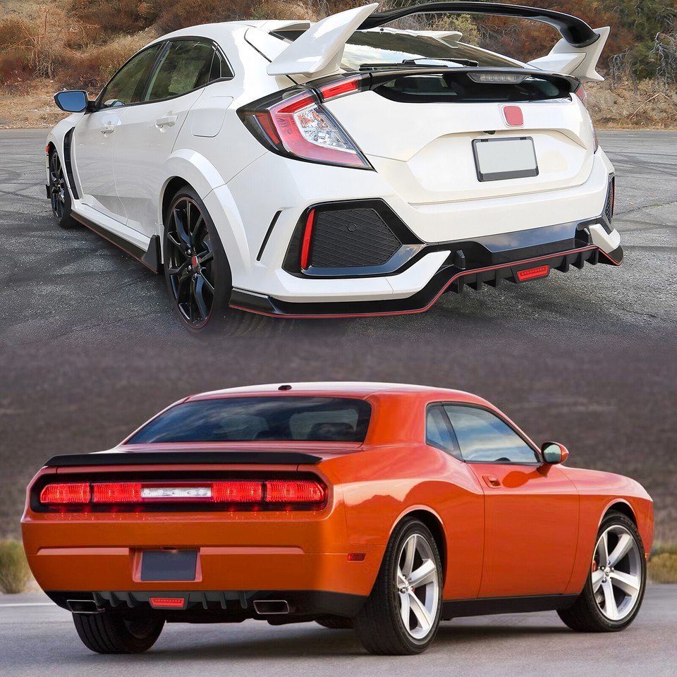 Car Rear Bumper Diffuser Lip Spoiler Splitter Body Kit For Ford Fusion ...