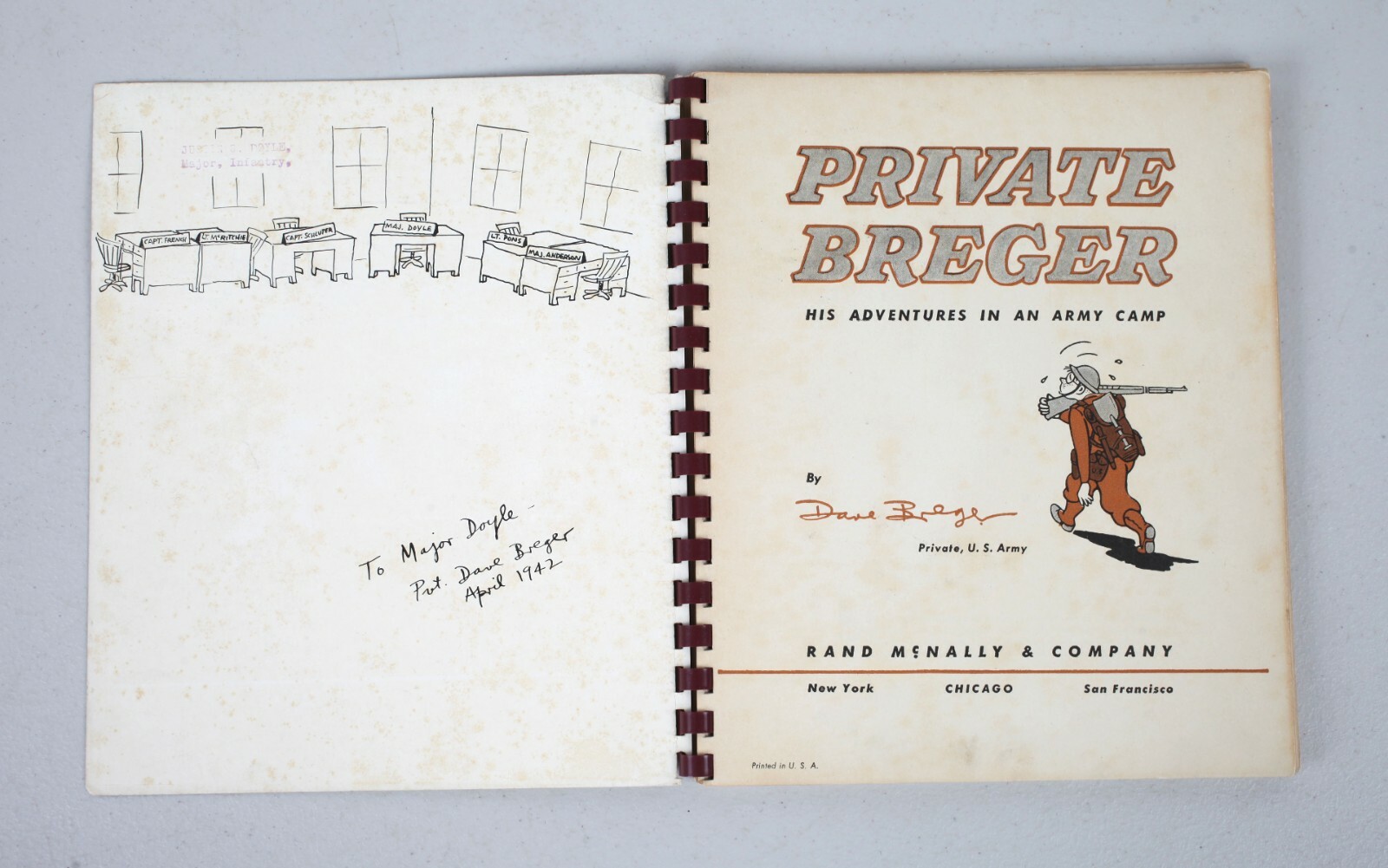 1942 Private Dave Breger Adventures in an Army Camp Cartoon Book ...