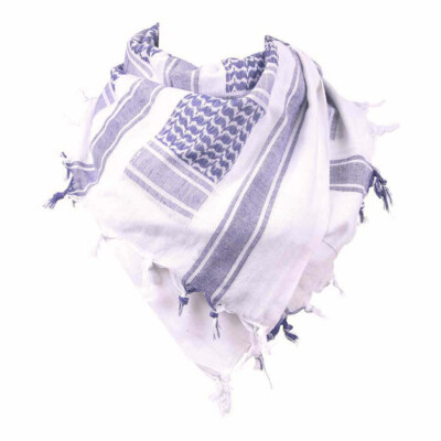 Plo Neck Scarf Palestinian Shemagh Blue/White Headwrap Scarf | eBay ...