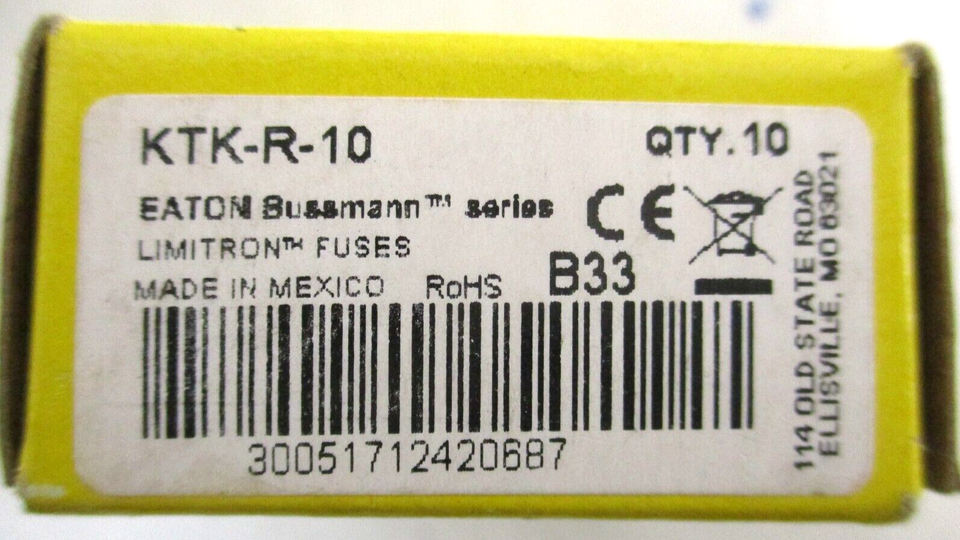 EATON BUSSMANN , KTK-R-10 , FUSES , LOT OF 10 | eBay