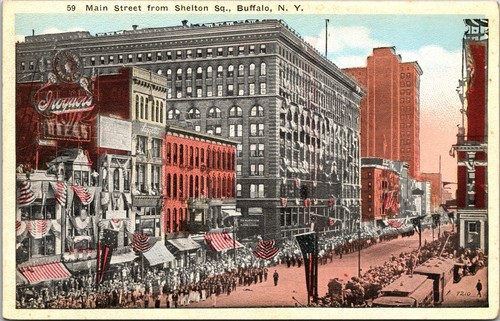 Main Street from Shelton Square Buffalo NY Postcard B15 | eBay