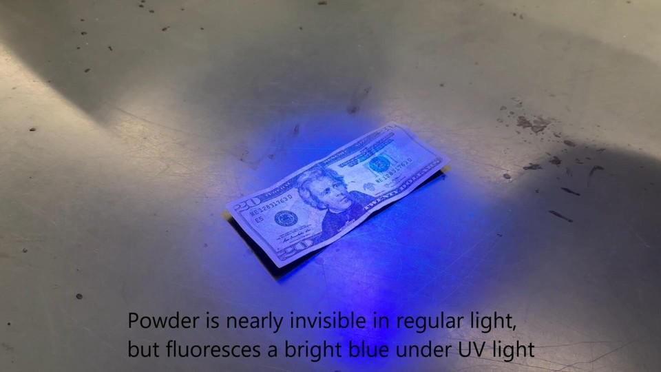 ULTRAVIOLET THIEF DETECTION POWDER invisible except under UV light ...