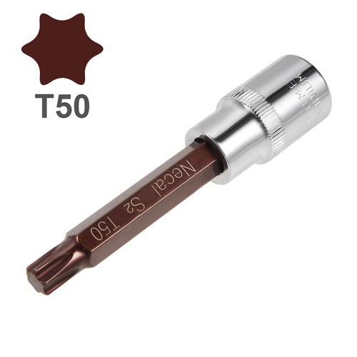 2Pcs 1/2-Inch Drive T50 Torx Bit Socket S2 Steel 100mm Length | eBay UK