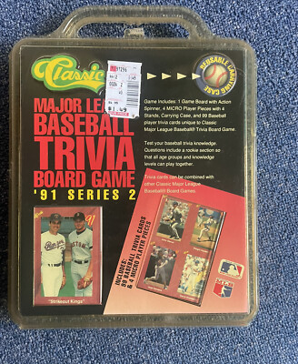 Sealed Classic MLB Baseball 1991 Trivia Board Game 99 Card Set Limited ...