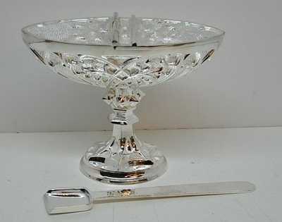 4 1/2" SILVER PLATED GOTHIC CHURCH INCENSE BOAT & SPOON - 22S (Censer ...
