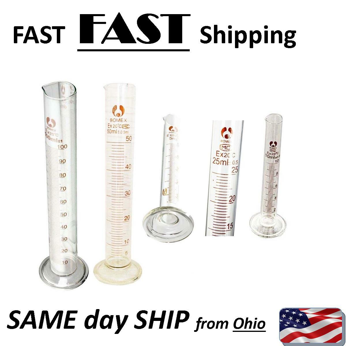 Graduated Cylinder Glass Graduated Cylinder Set With Thick Glass