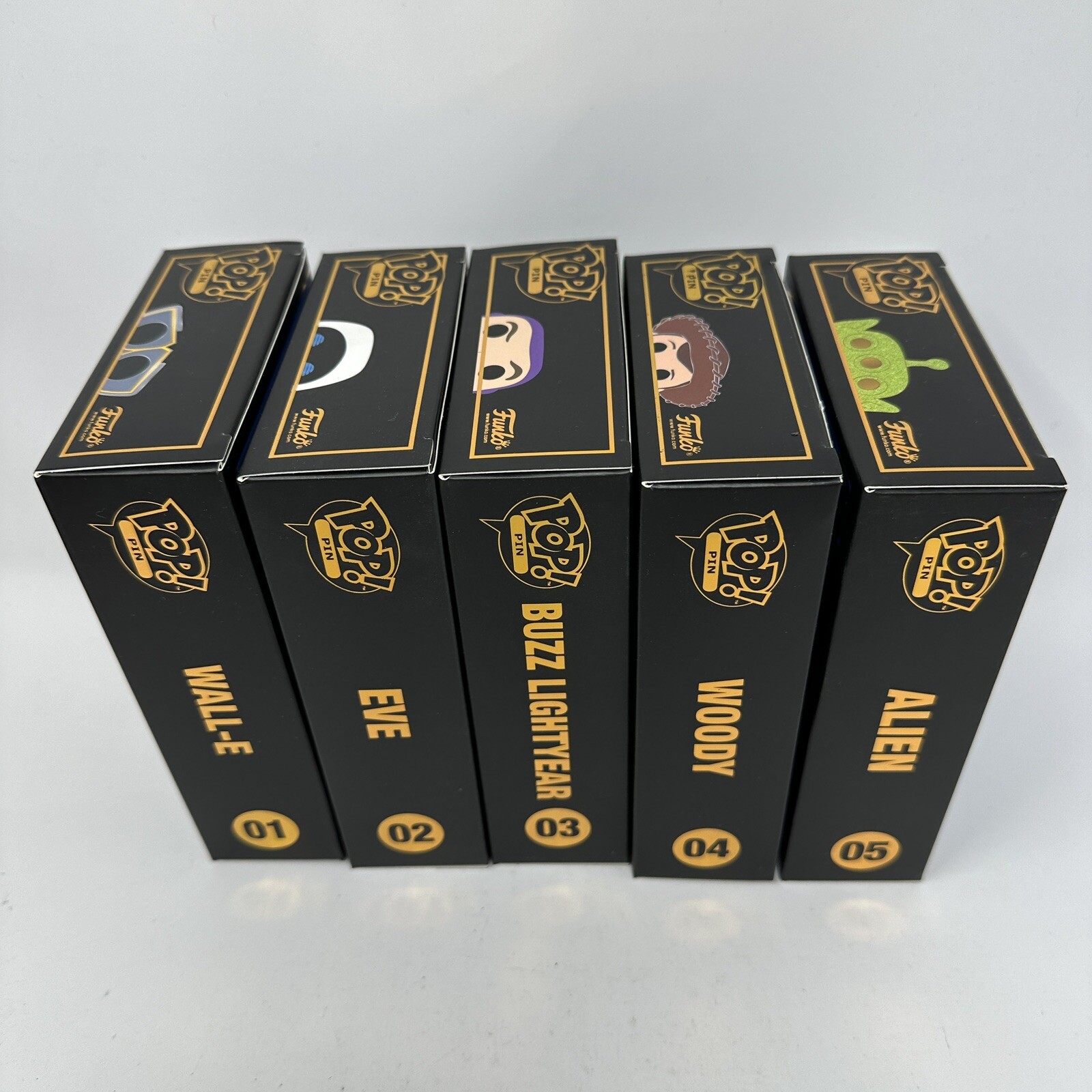 Funko POP Pin Complete PIXAR Pin Set with Cashe WOODY, WALL-E, EVE ...