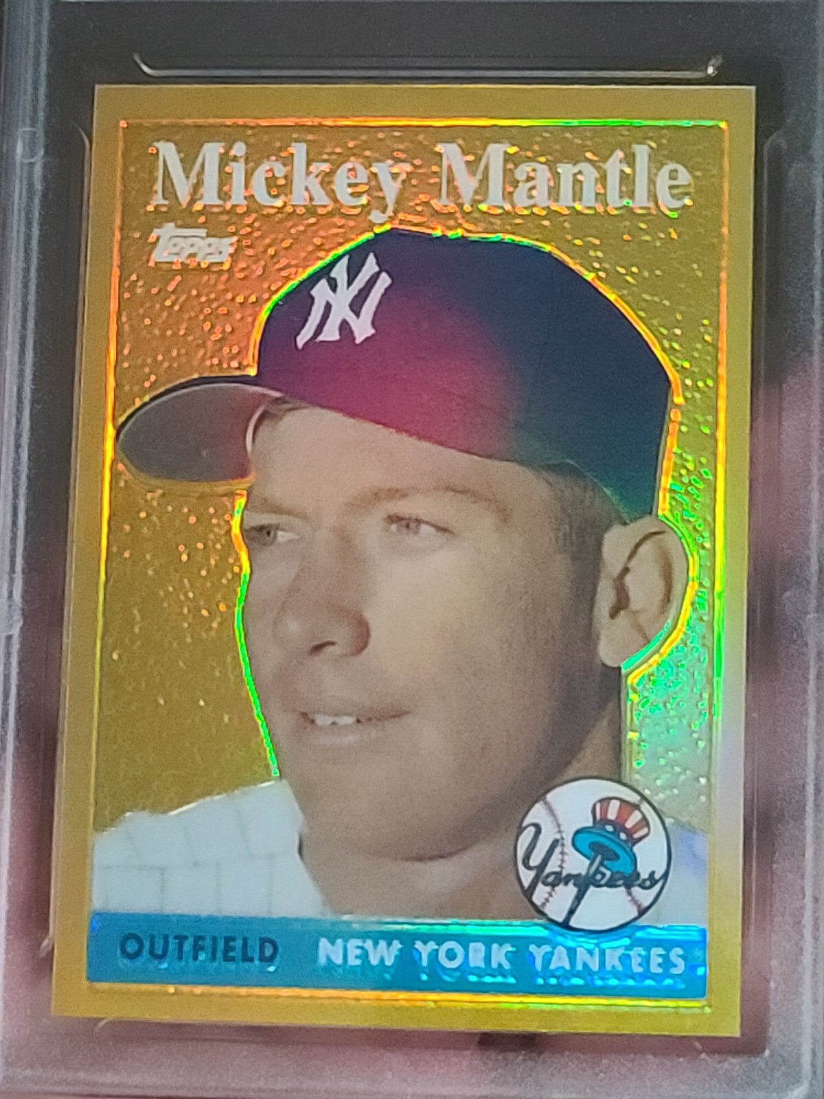 2010 Topps Factory Set MICKEY MANTLE Gold Refractor 1958 Reprint GMA 9 ...