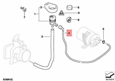 Genuine Fuel Tank Breather Line BMW E46 320Ci 320i 325Ci 325i 325ti ...