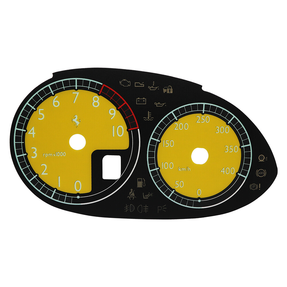 Gauge Face Overlay for Ferrari 599, 612, Enzo Instrument Clusters 400KM ...