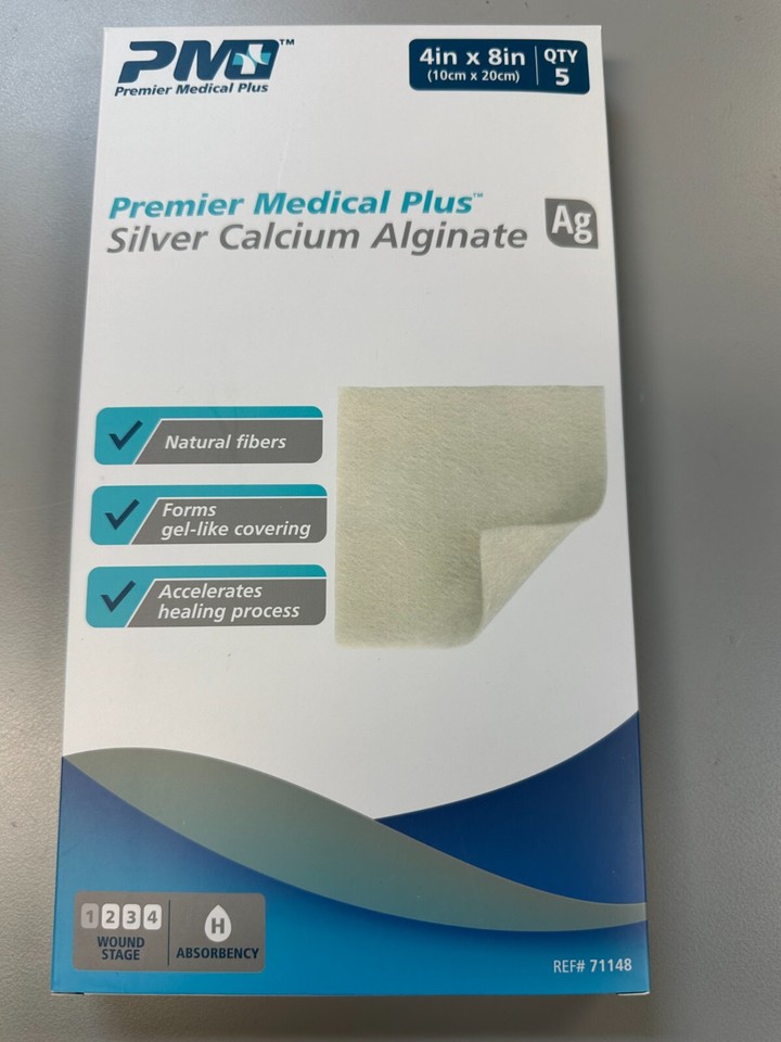 Premier Medical Plus Silver Calcium Alginate Wound Care Dressing 4x8 Box of 5 | eBay