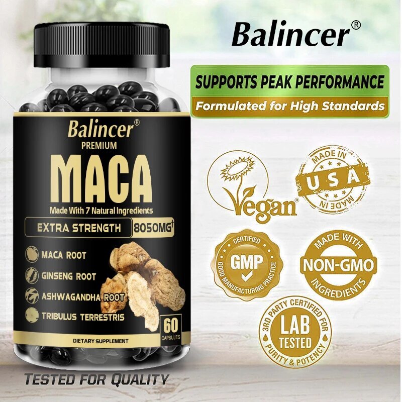 Organic Maca Root 30 To 120 Capsules Peruvian Maca Extract Enhance ...