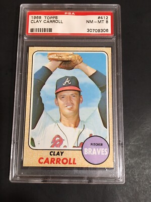 1968 TOPPS CLAY CARROLL, #412, PSA 8 (Free Shipping On Any 3!) | eBay