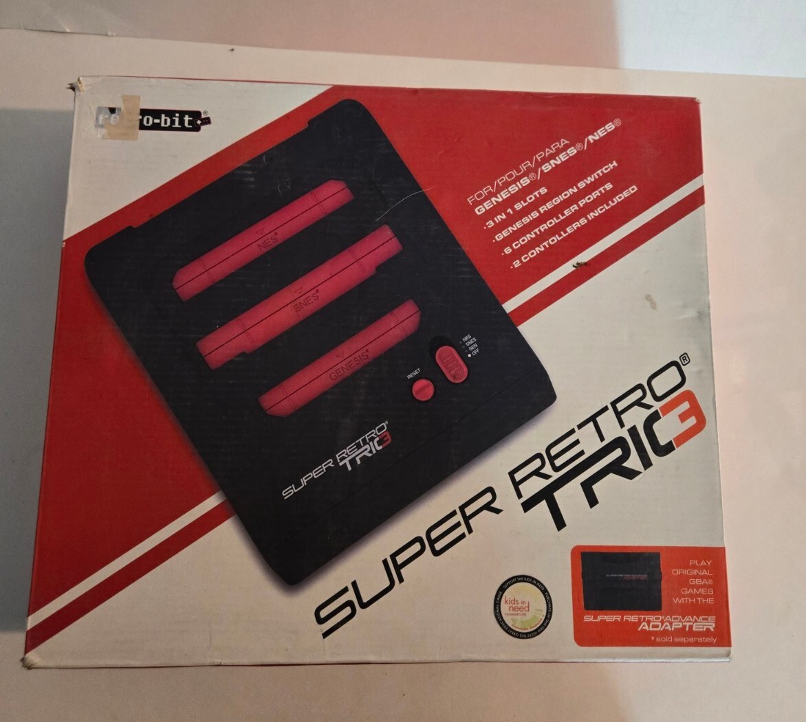 Retro-Bit Super Retro Trio 3 In 1 Nintendo NES SNES Sega Genesis Game ...