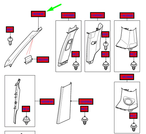 Land Rover OEM 10-16 Lr4 Interior-winshield Pillar Trim Right LR077465 ...