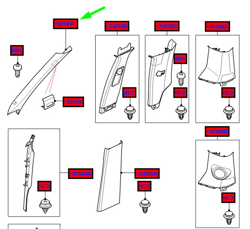 Land Rover OEM 10-16 Lr4 Interior-winshield Pillar Trim Right LR077465 ...