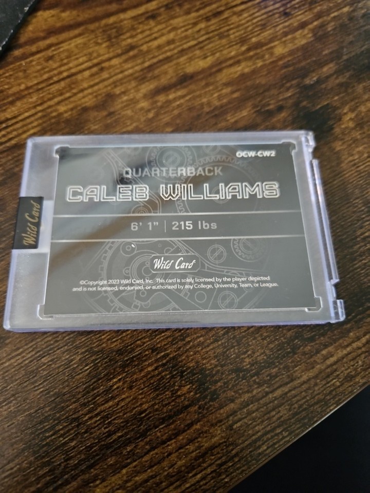 2023 NFL Wild Card Qb1 On The Clock Caleb Williams Rc 1/1 Gold Yellow | eBay