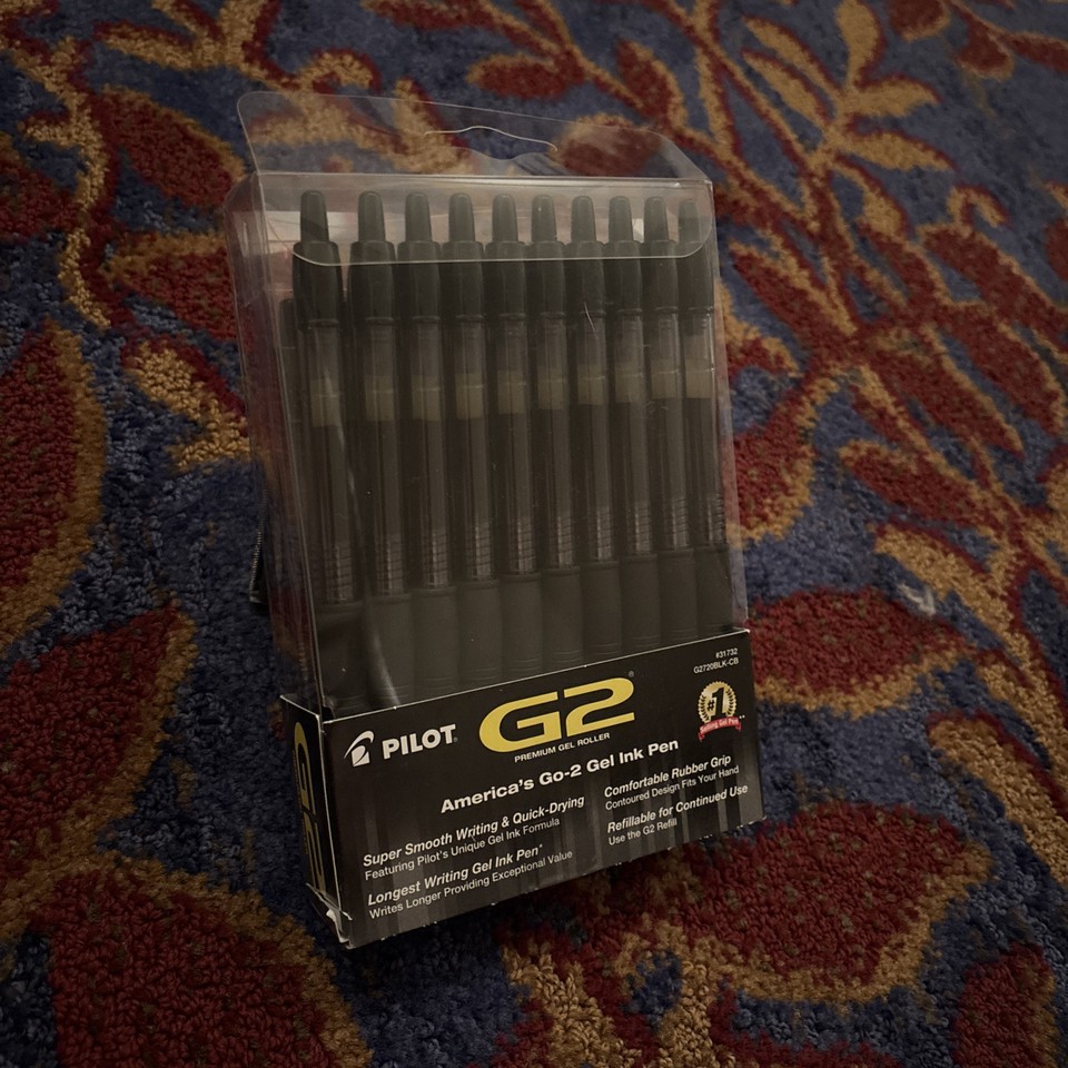 20 Pilot G2 Premium Gel Ink Pens Fine Point BLACK INK FINE POINT 0.7MM ...