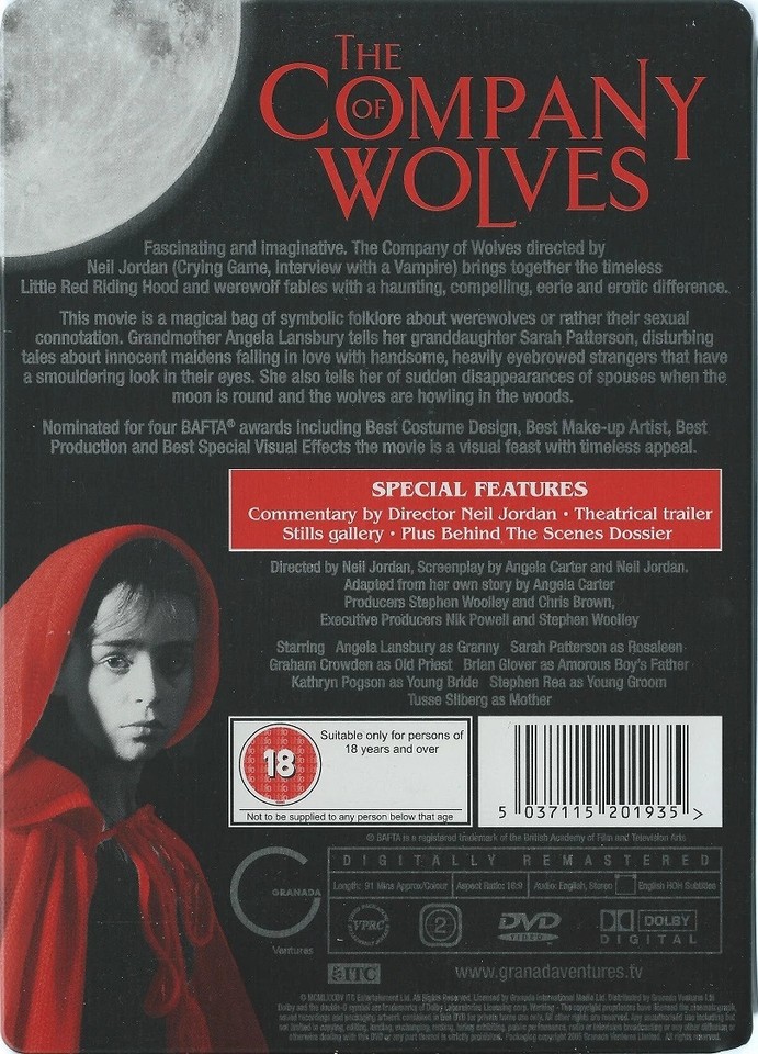 PLAYED ONCE W/BOOKLET STEELBOOK The Company of Wolves DVD 1984 LOCK ...