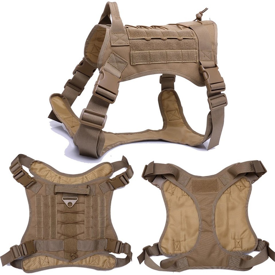 Tactical Dog Harness Vest & Leash Collar Set — Training Military Pet ...