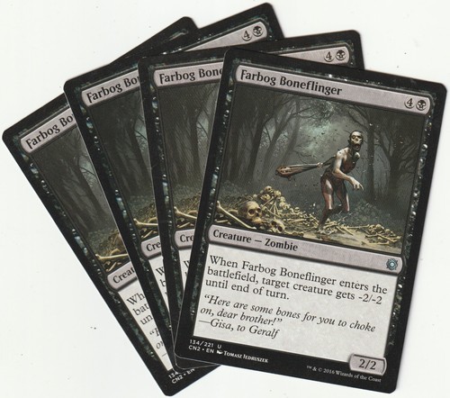 4 MAGIC The Gathering FARBOG BONEFLINGER Black Creature PLAYSET CN2/EN ...