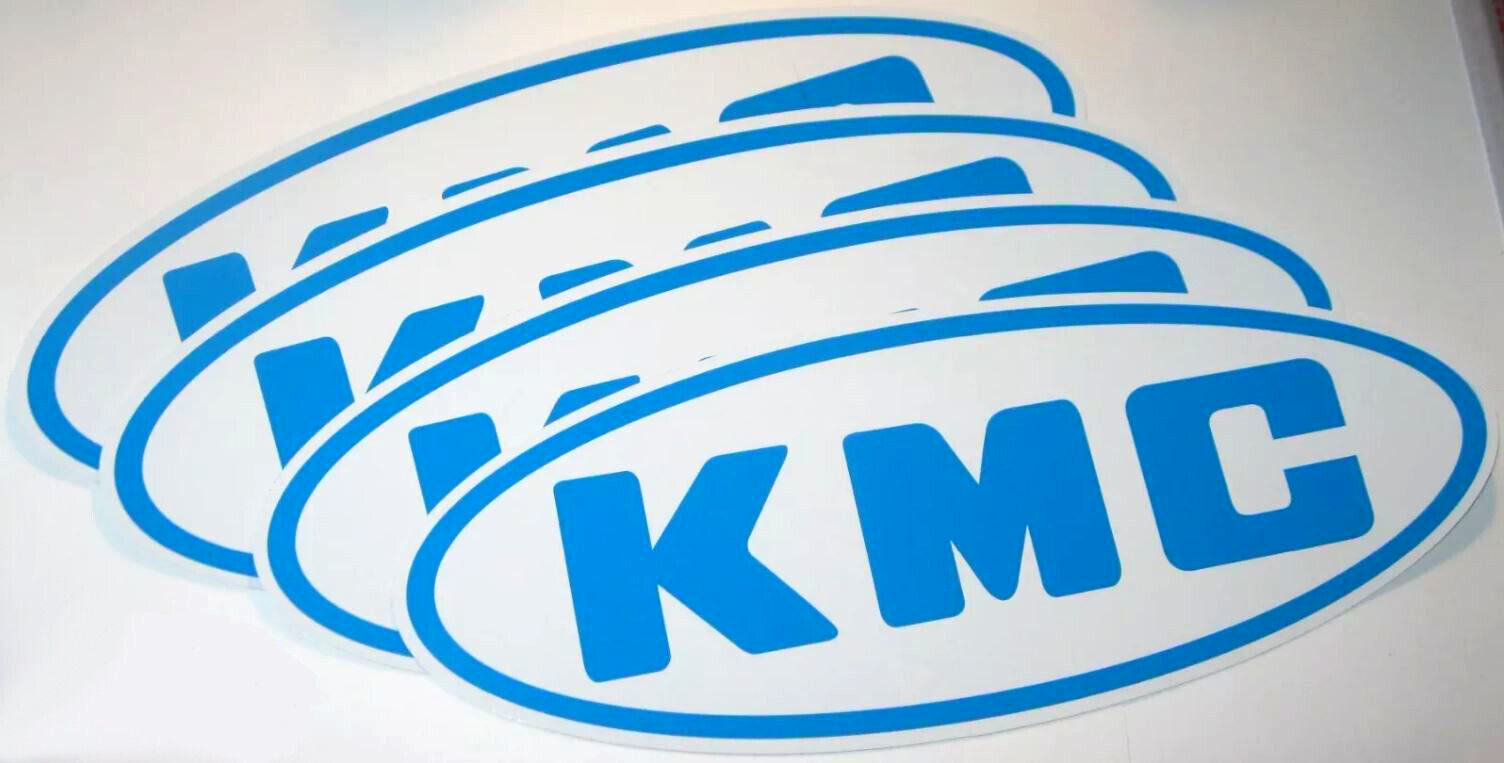 KMC CHAIN STICKERS 11 INCH SET OF 4 decals bicycle motor cycle bmx mtb ...