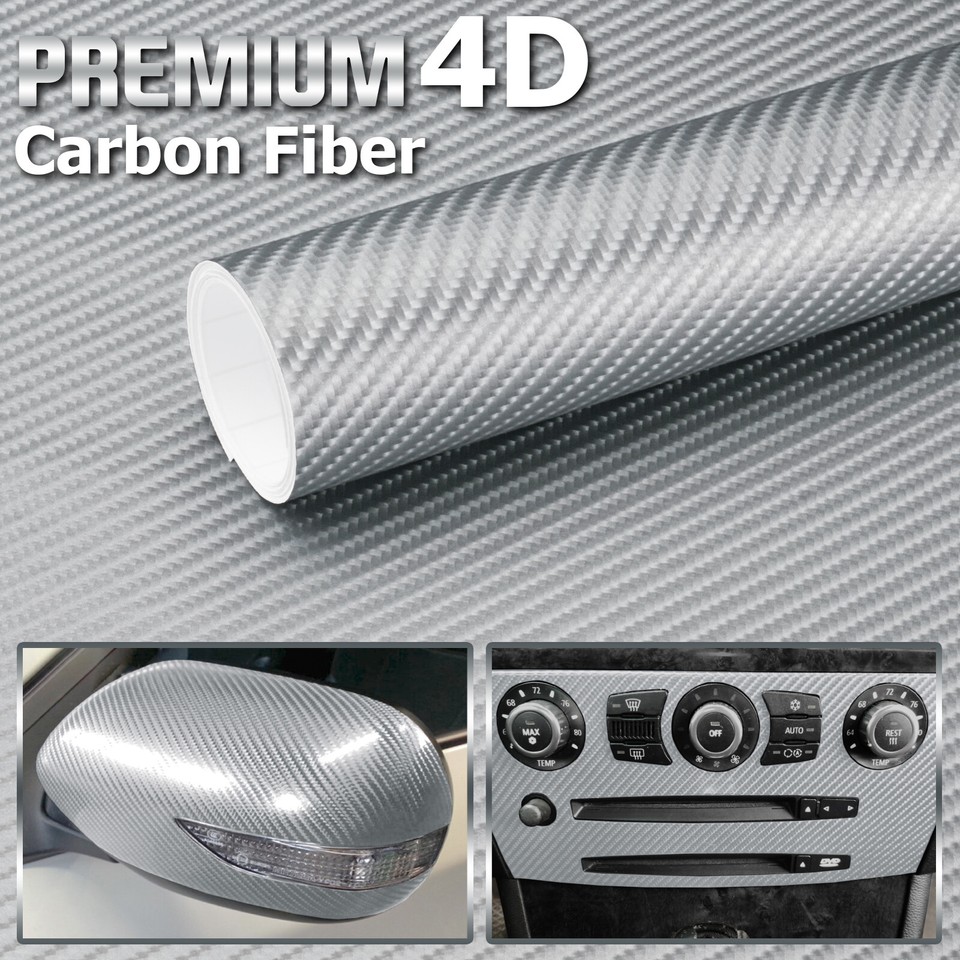 *Premium 4D Gloss Carbon Fiber Vinyl Sticker Wrap Decal Sheet Bubble ...