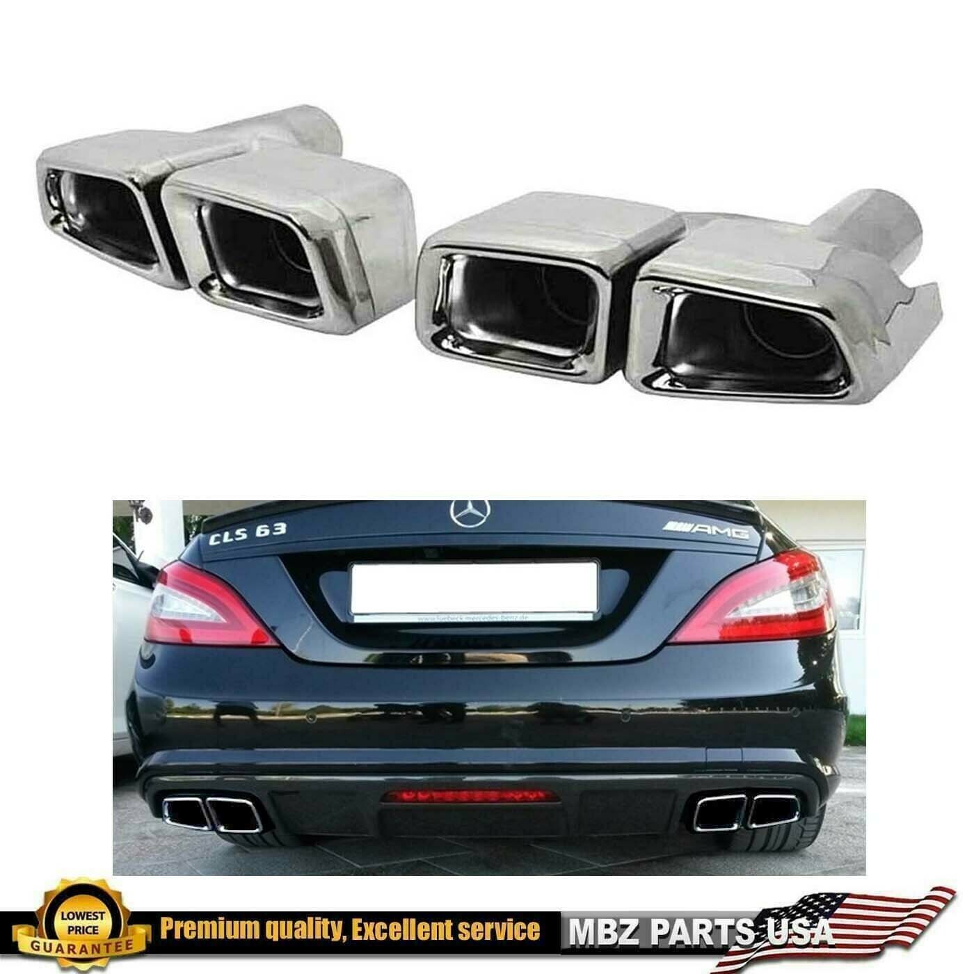 S63 Tips S-class Chrome Muffler Dual Exhaust Logo Pipe High Quality ...