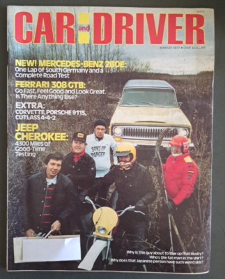 CAR AND DRIVER MAGAZINE-MARCH 1977-AMC CHEROKEE CHIEF-MERCEDES-BENZ ...