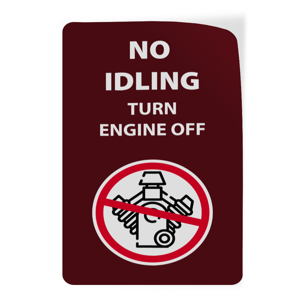Vertical Vinyl Stickers No Idling Turn Engine off Activity Sign Park ...