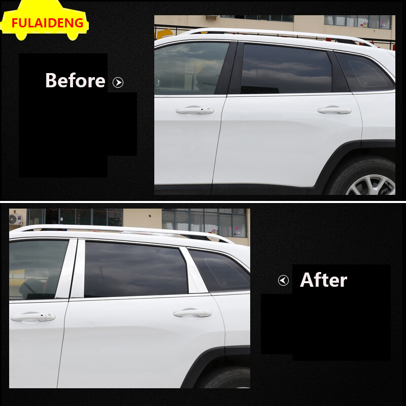 2014-2023 Jeep Cherokee Chrome Door Pillar Post Mirror Plate Molding ...