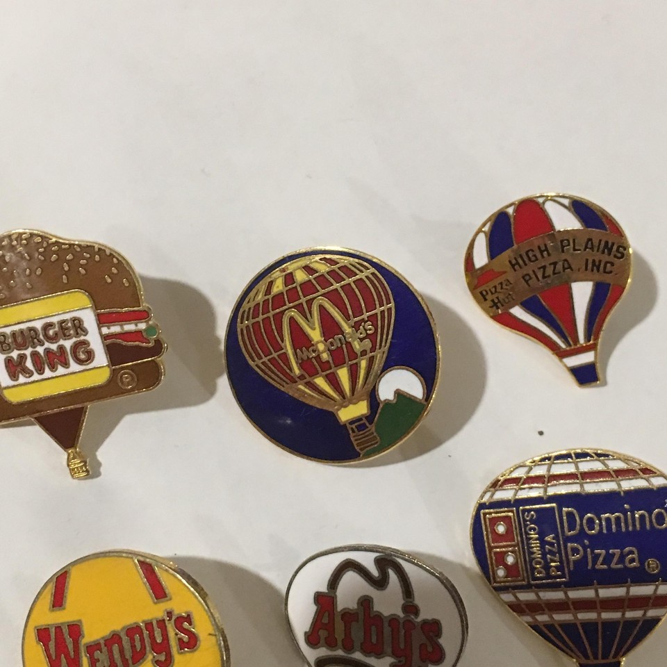 Vintage 80s Fast Food Hot Air Balloon Pins Lot Burger King McDonalds ...